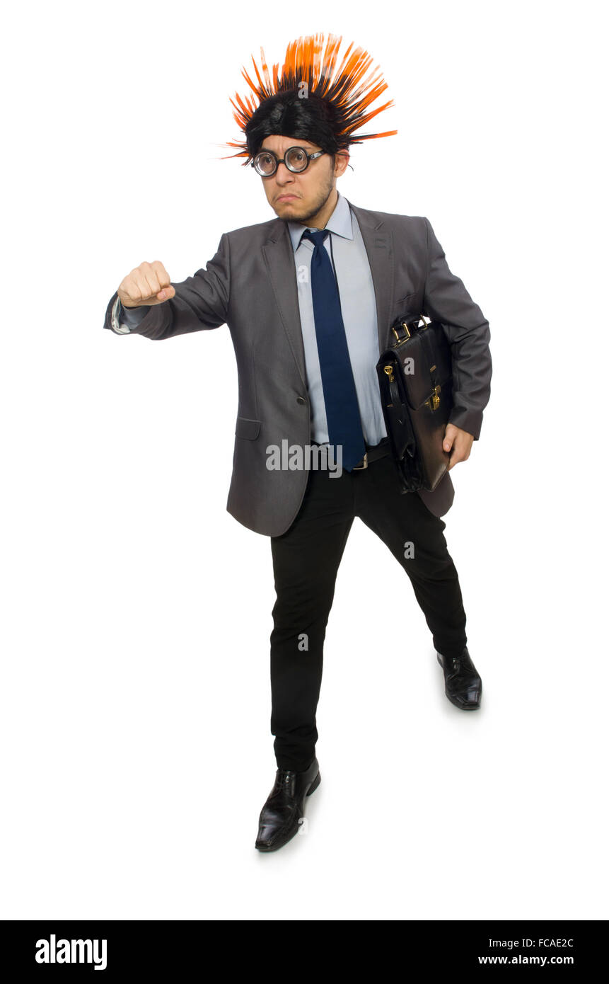 The funny man with mohawk hairstyle Stock Photo - Alamy
