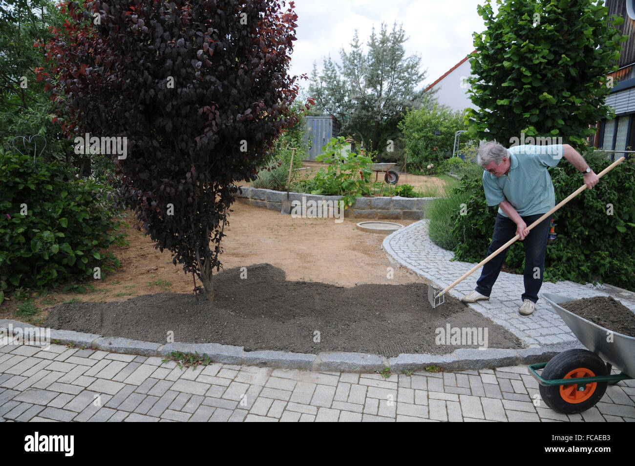 Laying sod, preparing soil Stock Photo - Alamy