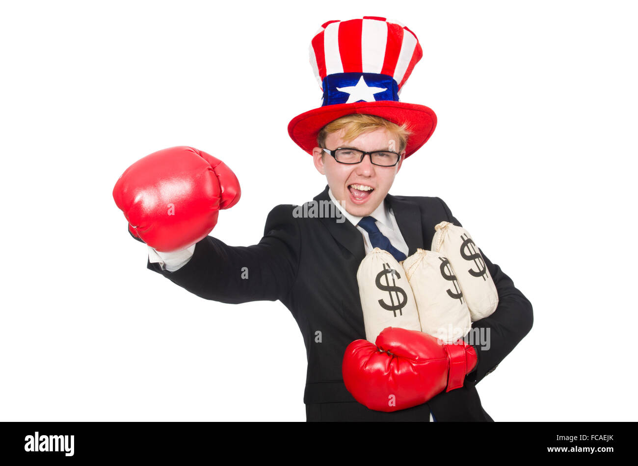 The man wearing hat with american symbols Stock Photo - Alamy