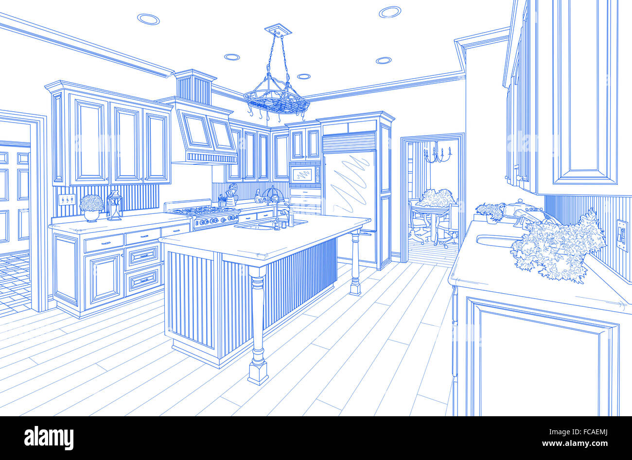 Beautiful custom kitchen design drawing hi-res stock photography and ...