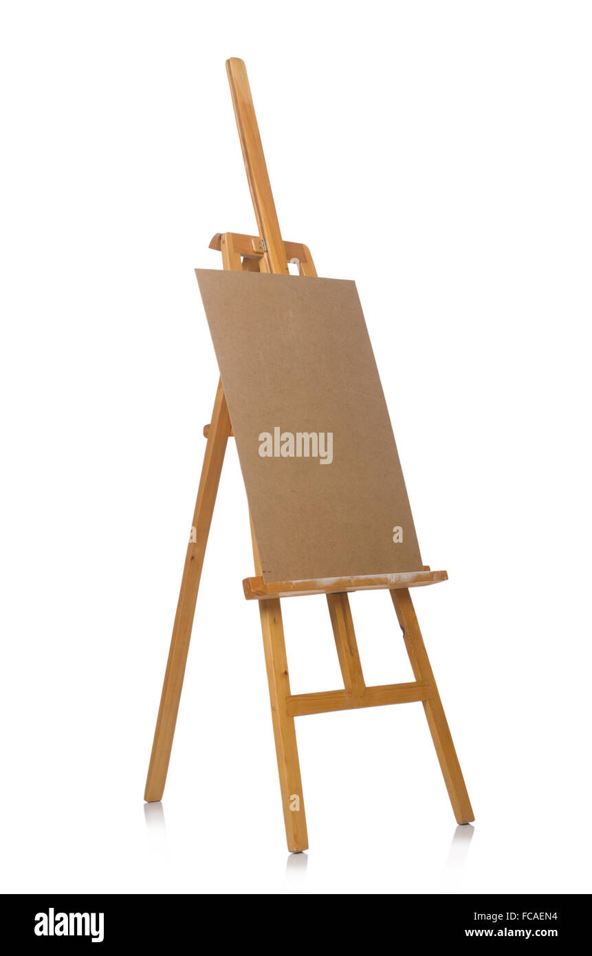 Easel isolated on the white background Stock Photo - Alamy
