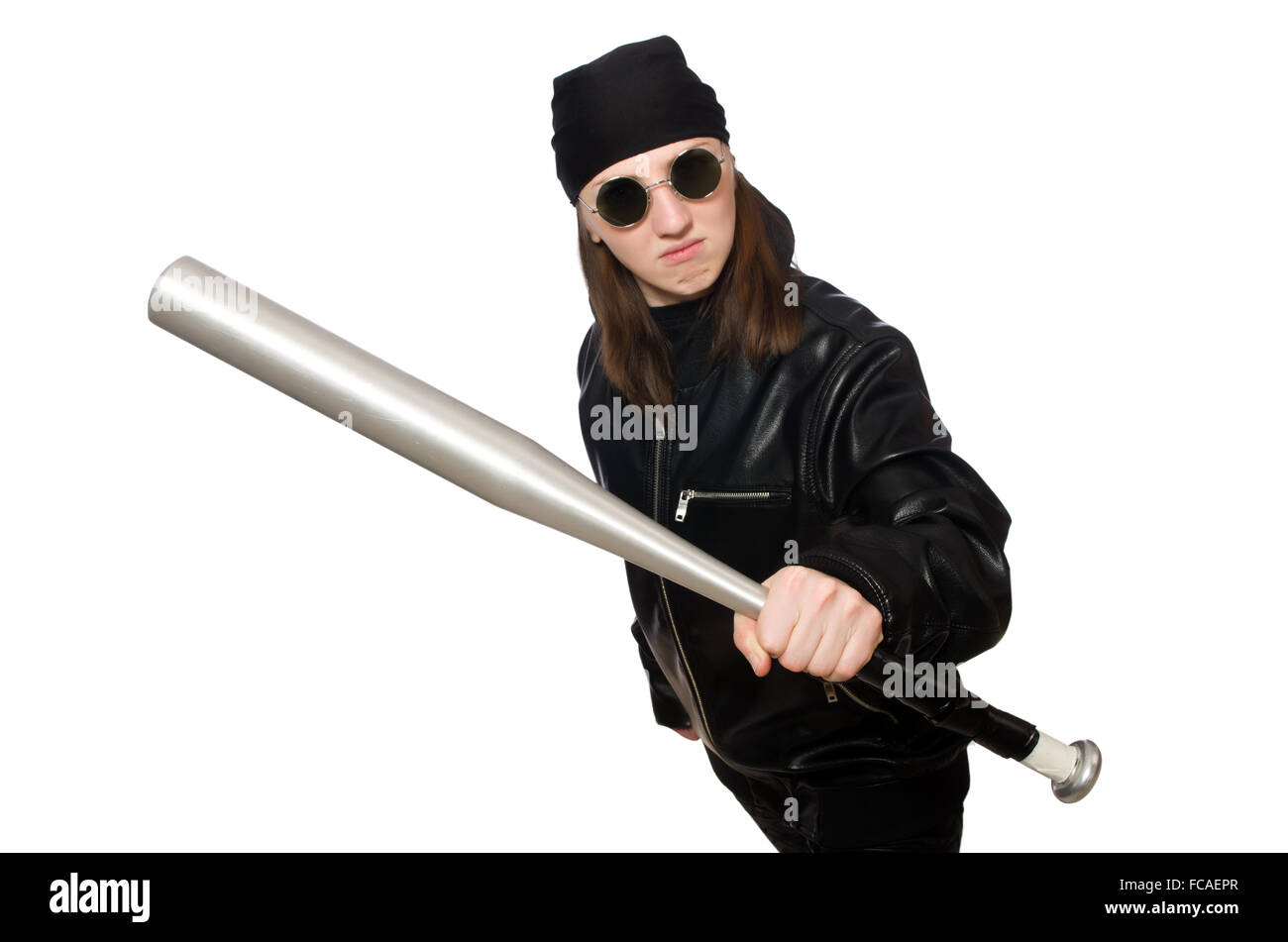 Woman hooligan isolated on the white Stock Photo - Alamy