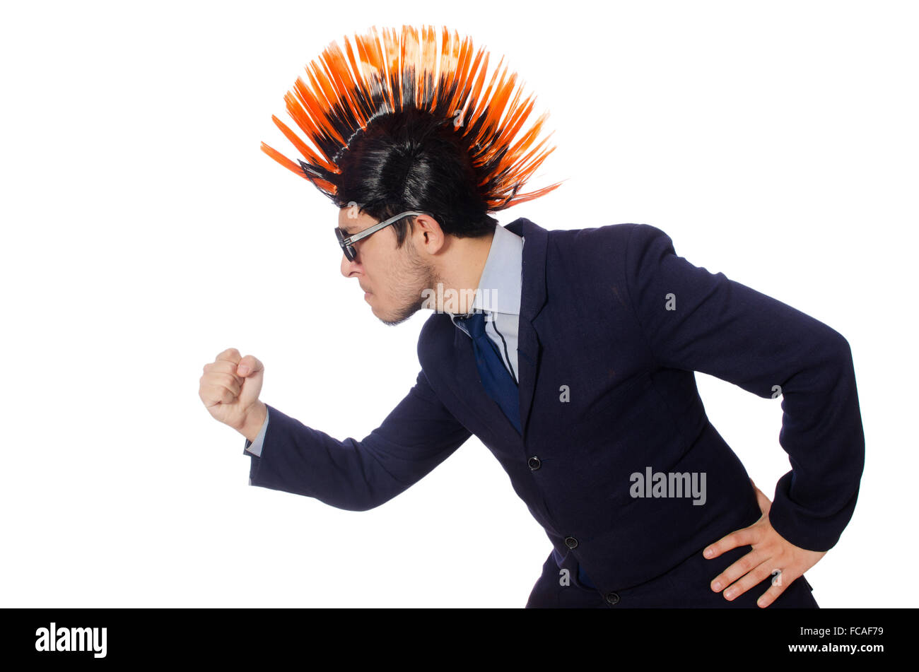 Funny man with mohawk hairstyle Stock Photo - Alamy