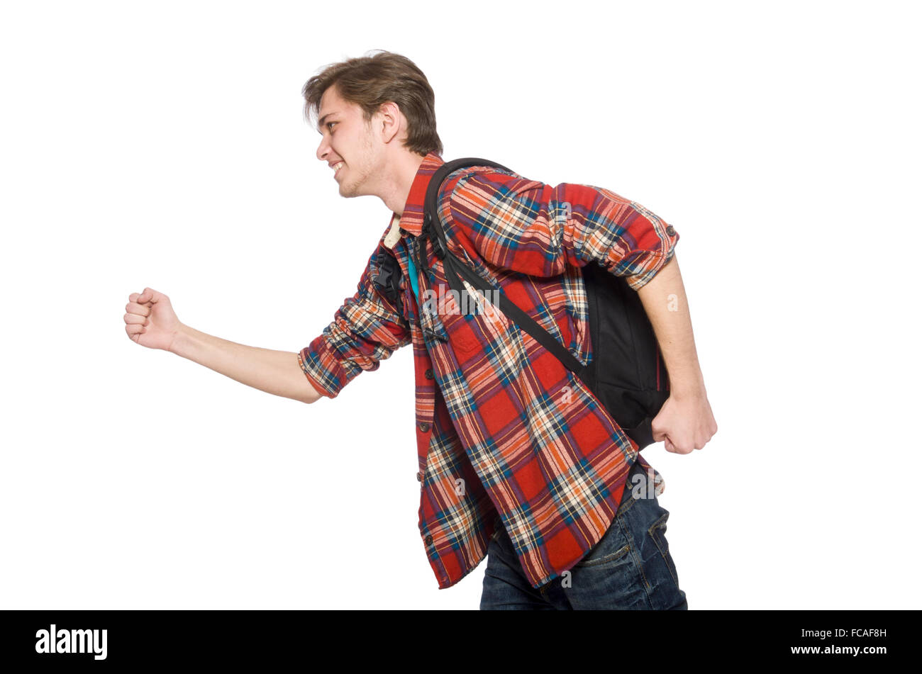 Student rushing to class Cut Out Stock Images & Pictures - Alamy
