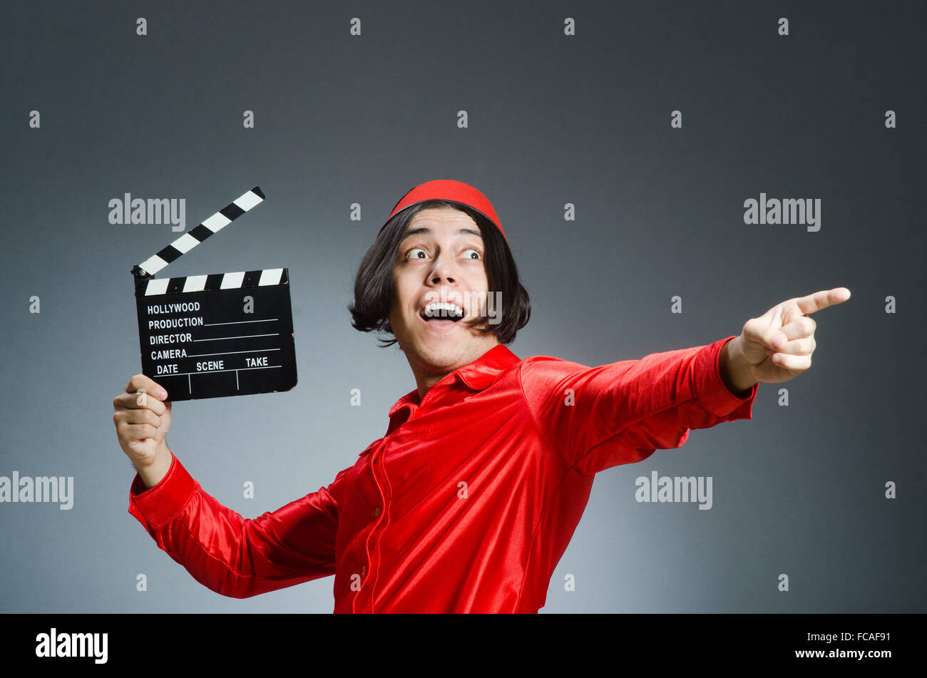 The man wearing red fez hat Stock Photo - Alamy
