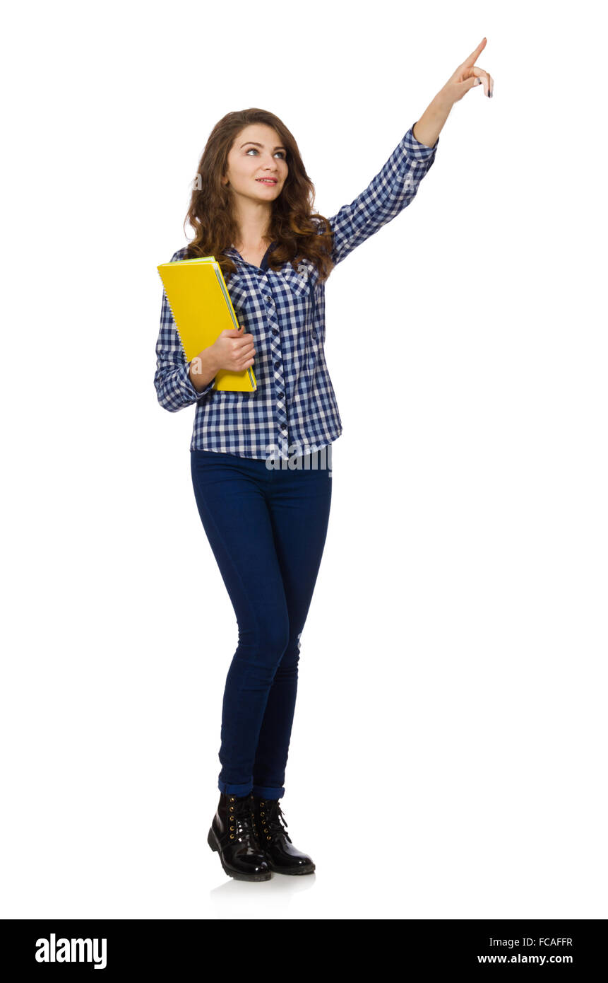 Young student isolated on white Stock Photo - Alamy