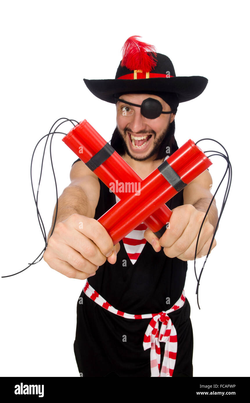 Man pirate isolated on the white background Stock Photo - Alamy