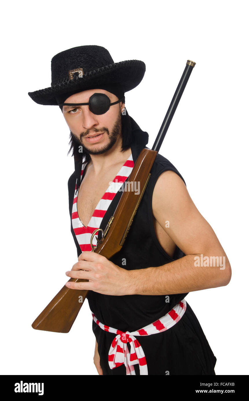Man pirate isolated on the white background Stock Photo - Alamy