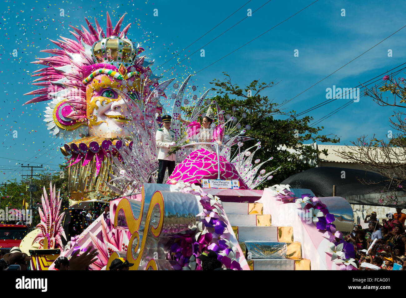 Barranquilla, Colombia - March 1, 2014: People at the carnival parades ...