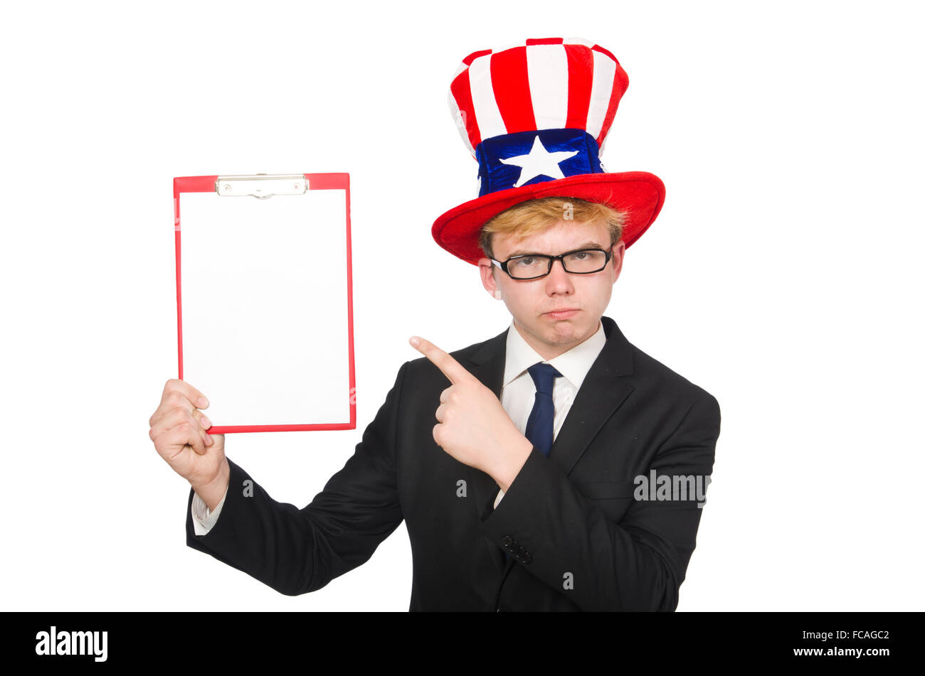 Man wearing hat with american symbols Stock Photo - Alamy