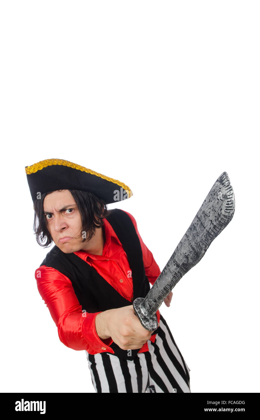 Funny pirate isolated on the white Stock Photo - Alamy