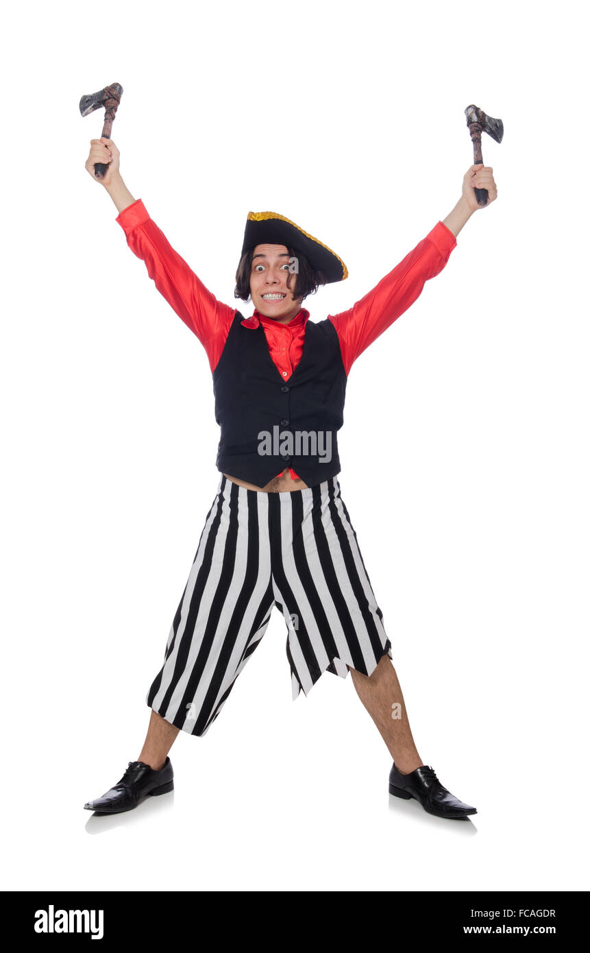 Funny pirate isolated on the white Stock Photo - Alamy
