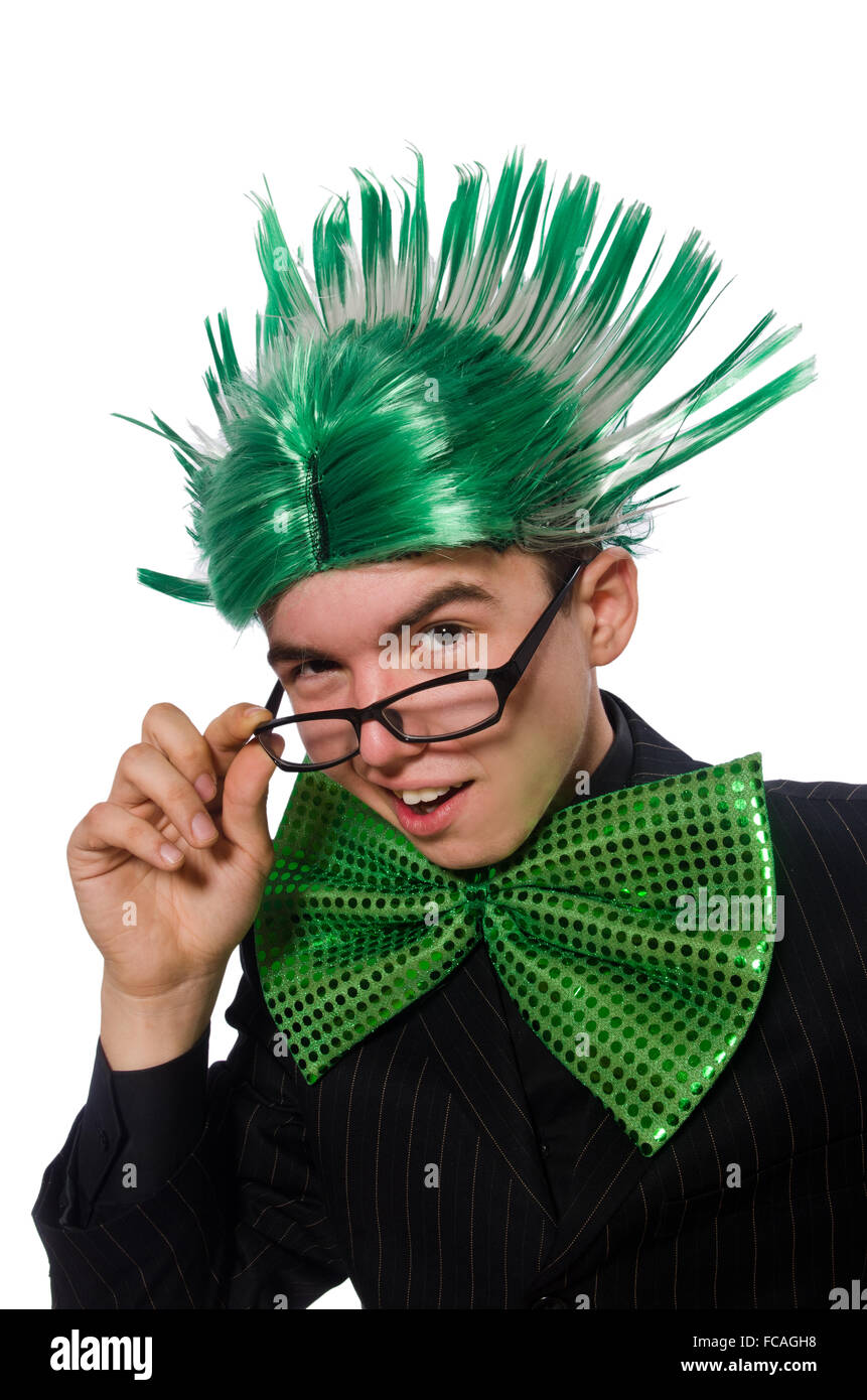 Funny man with mohawk hairstyle Stock Photo - Alamy