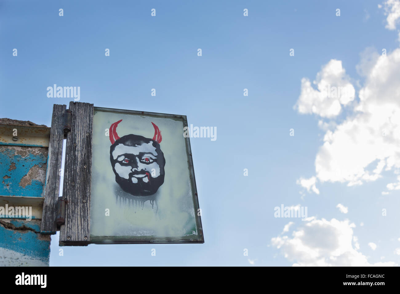 Devil mural painted on a building in Old Firehouse Alley in the Old ...