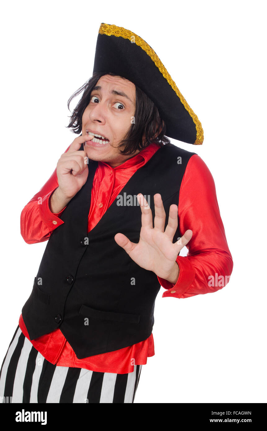 Funny pirate isolated on the white Stock Photo - Alamy
