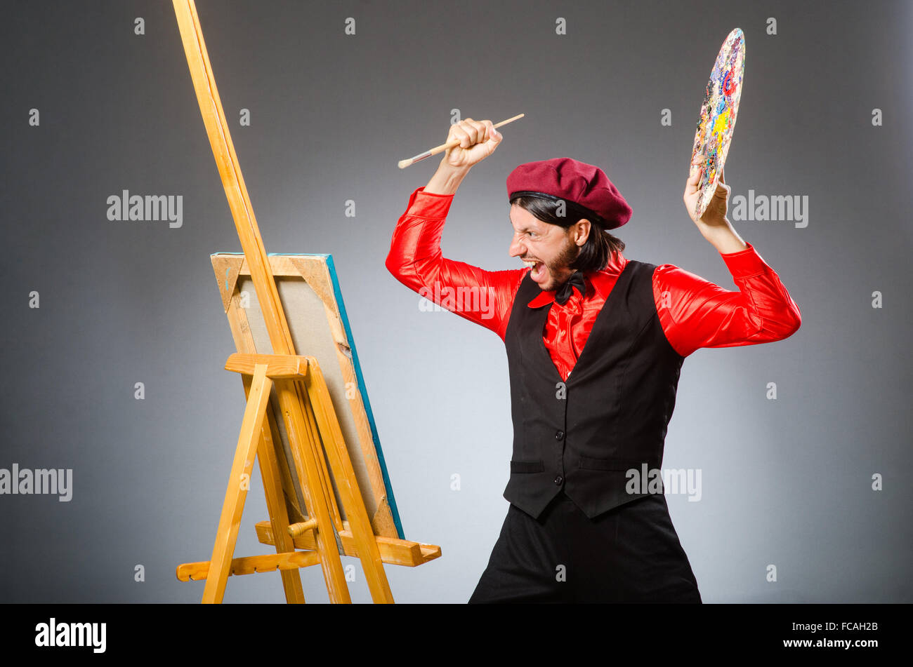 Man artist in art concept Stock Photo - Alamy