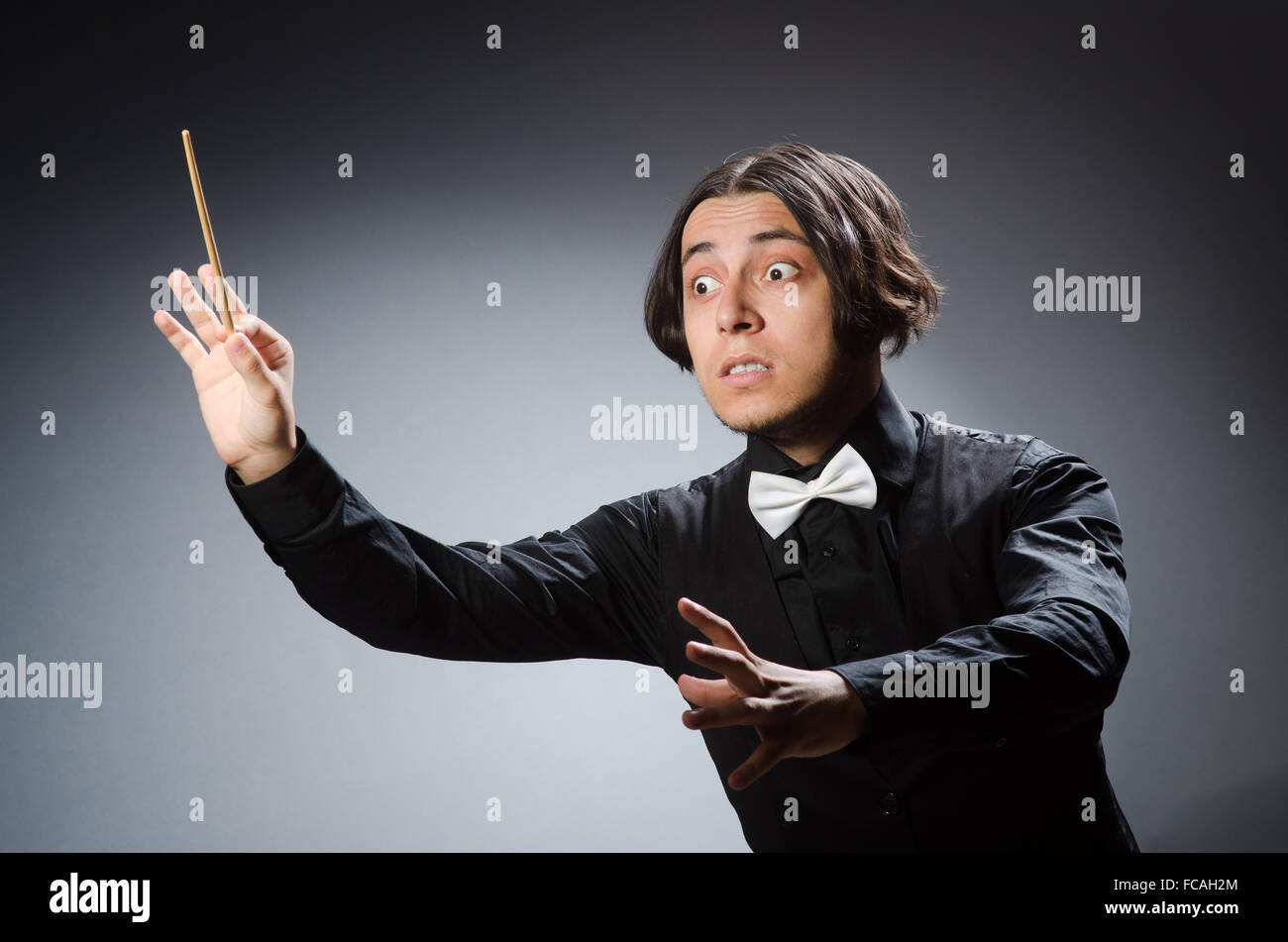 Funny conductor in musical concept Stock Photo - Alamy
