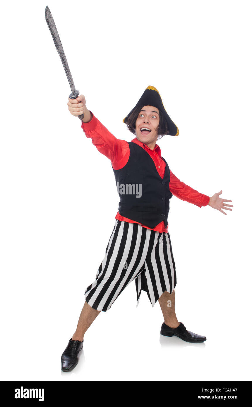 Funny pirate isolated on the white Stock Photo - Alamy