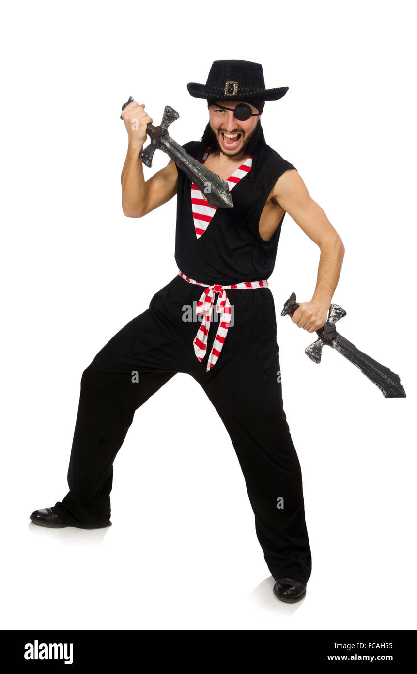 Man pirate isolated on the white background Stock Photo - Alamy