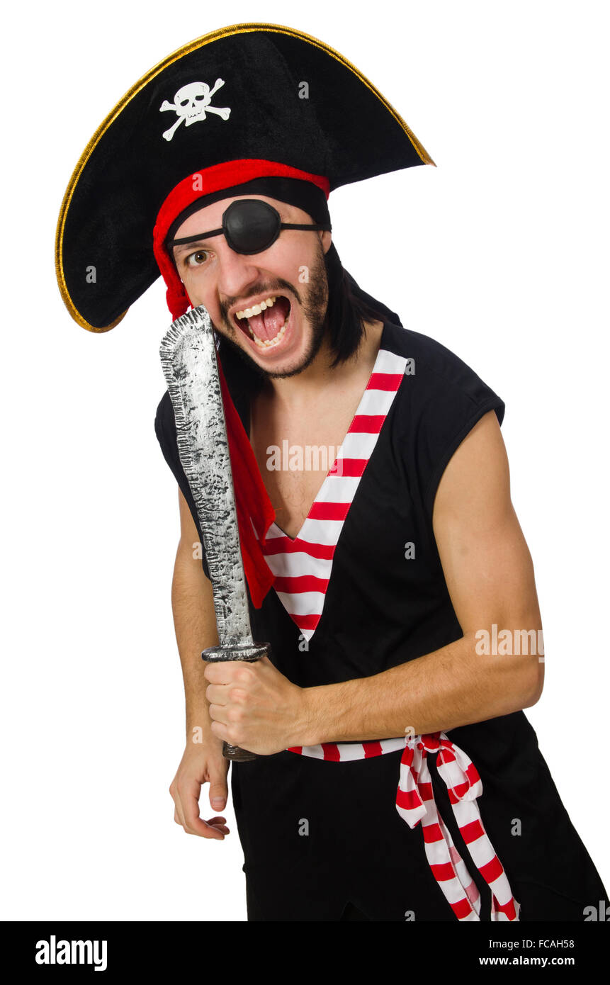 Man pirate isolated on the white background Stock Photo - Alamy