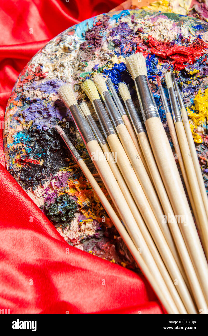 Artist palette in art concept Stock Photo - Alamy