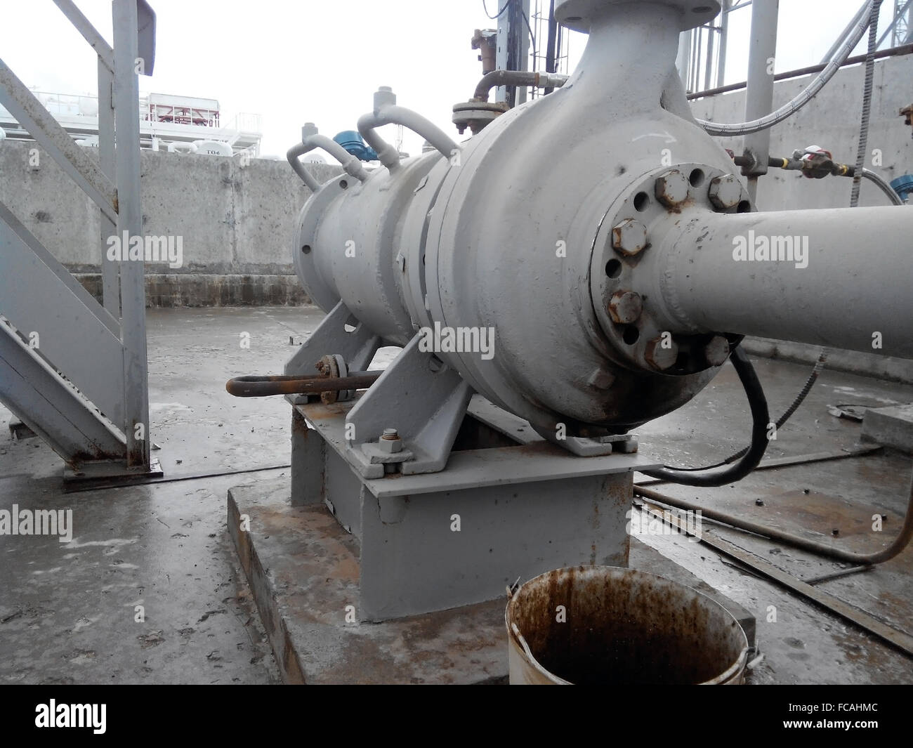 The pump for pumping of oil and products. Oil refinery. Equipment for ...