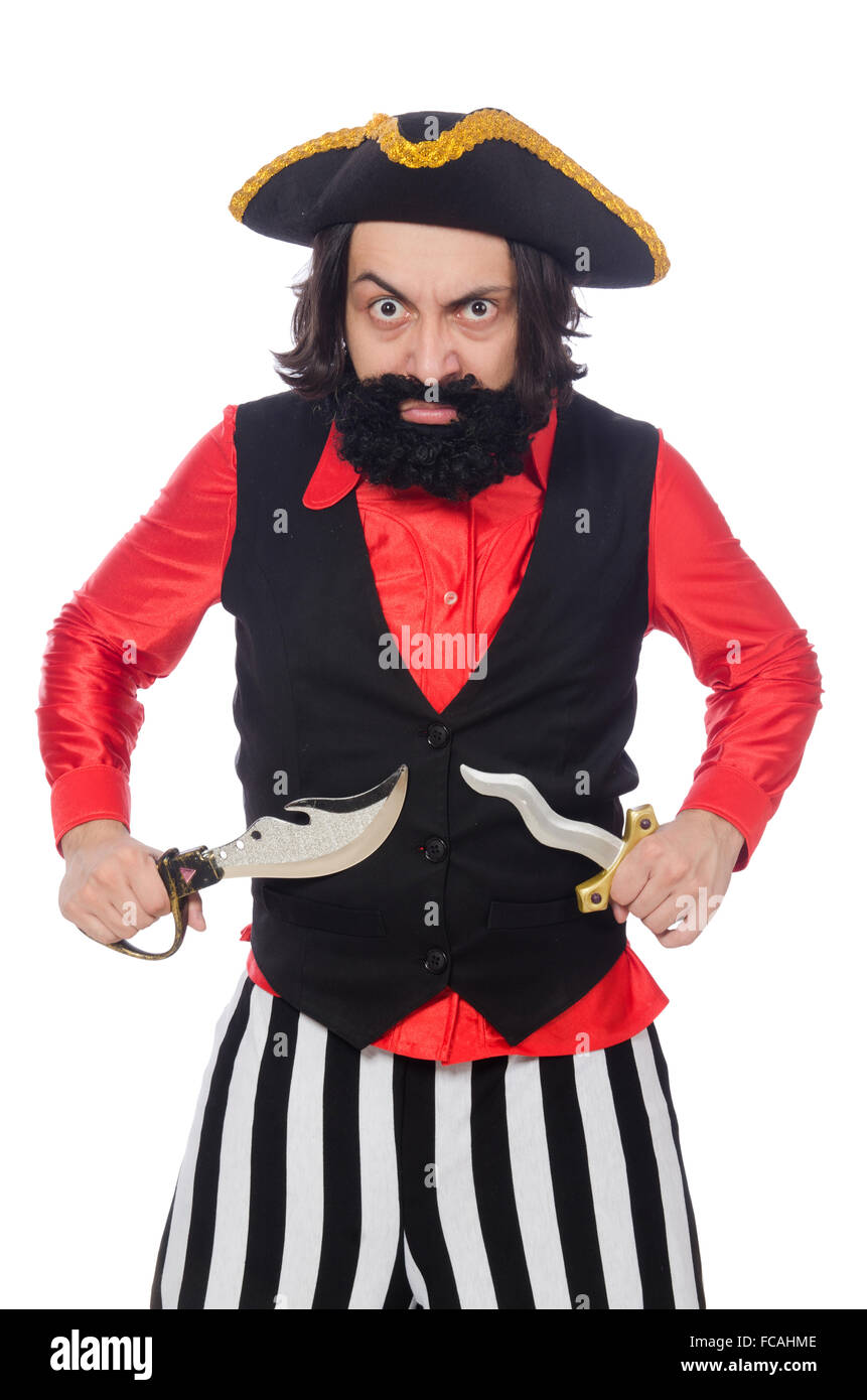 Funny pirate isolated on the white Stock Photo - Alamy