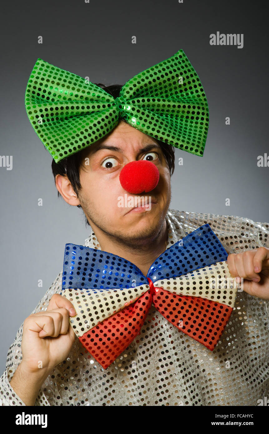 Funny clown with red nose Stock Photo - Alamy