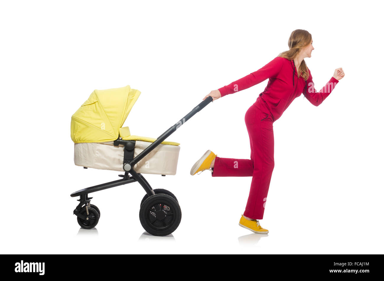 Walking with pram Cut Out Stock Images & Pictures - Alamy