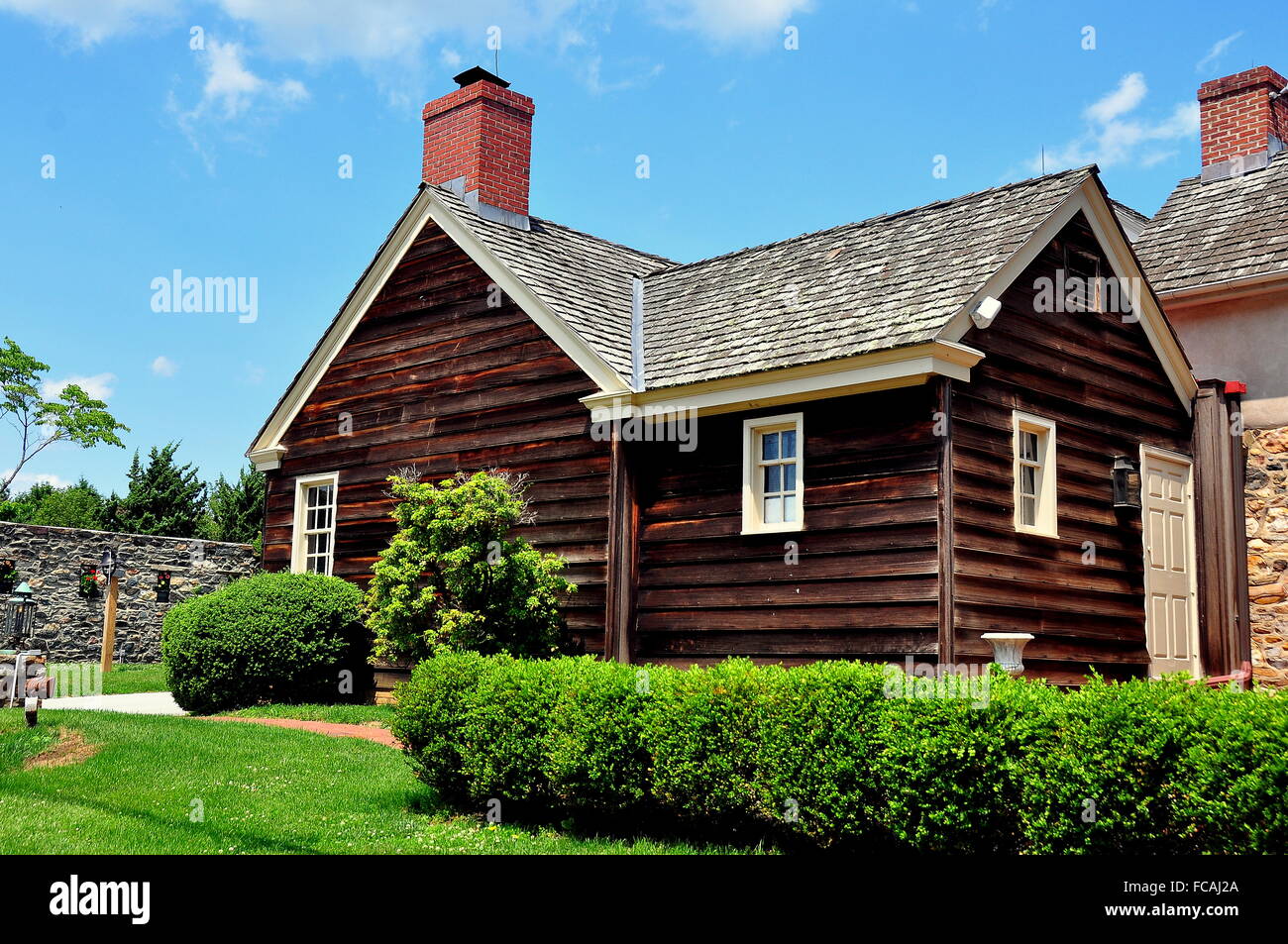 Dilwowrthtown, Pennsylvania : Wooden kitchen wing at the colonial-era ...