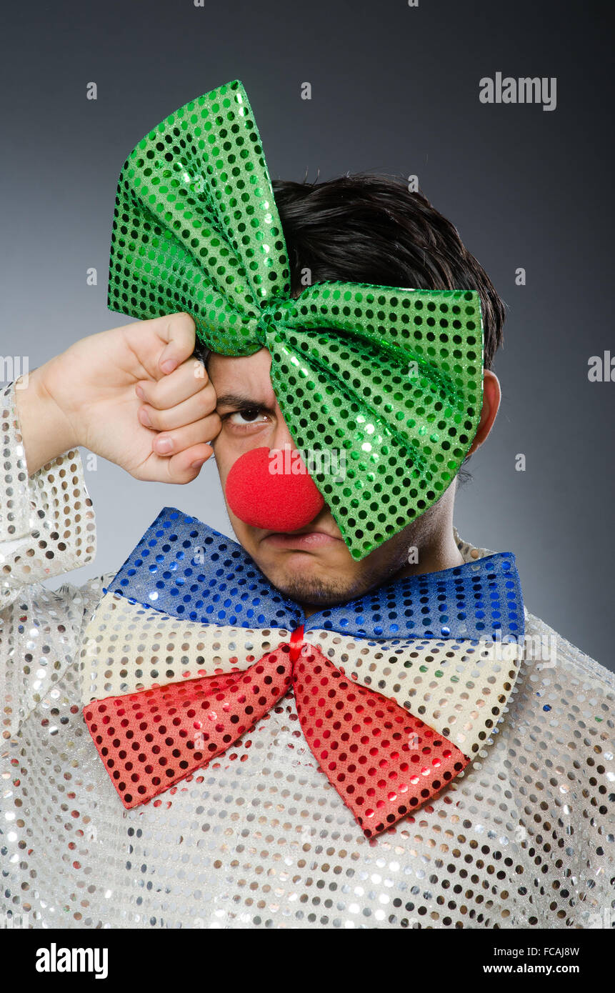 Funny clown with red nose Stock Photo - Alamy