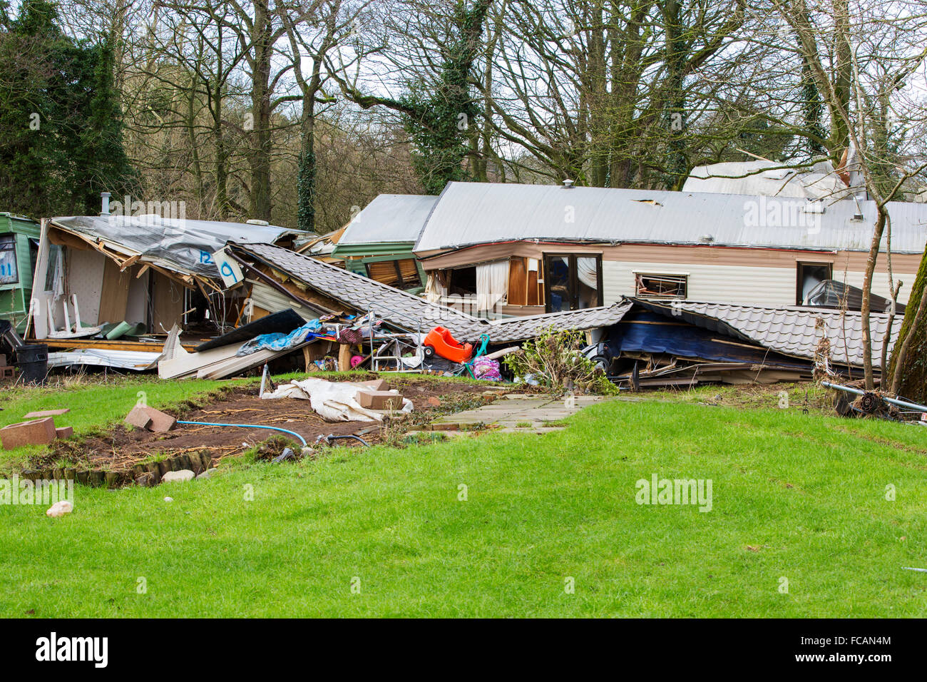 A carvan park that contained around thirty static caravans in bolton ...