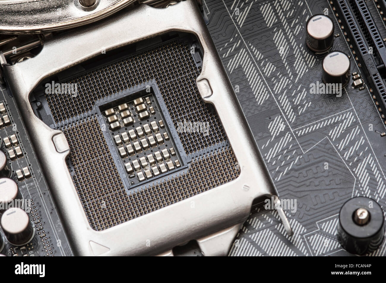 CPU motherboard socket, empty place Stock Photo - Alamy