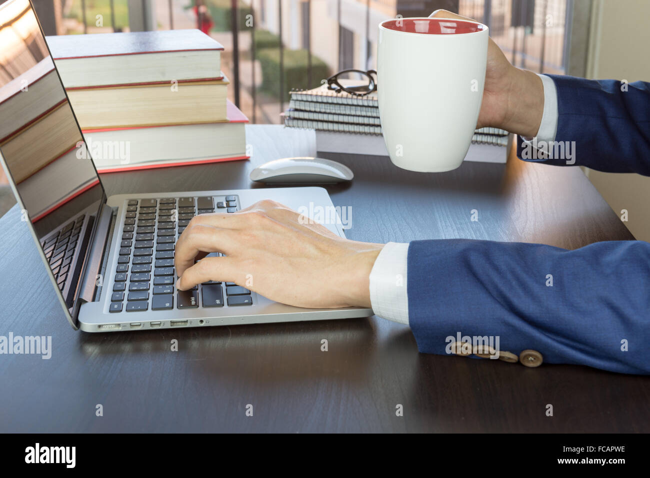 Businessman working desk office suit hi-res stock photography and ...