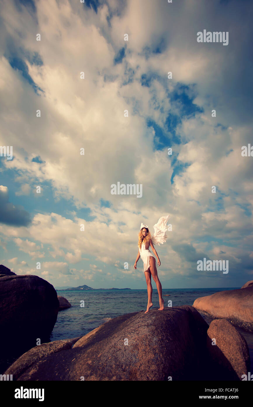 Woman as angel hi-res stock photography and images - Alamy