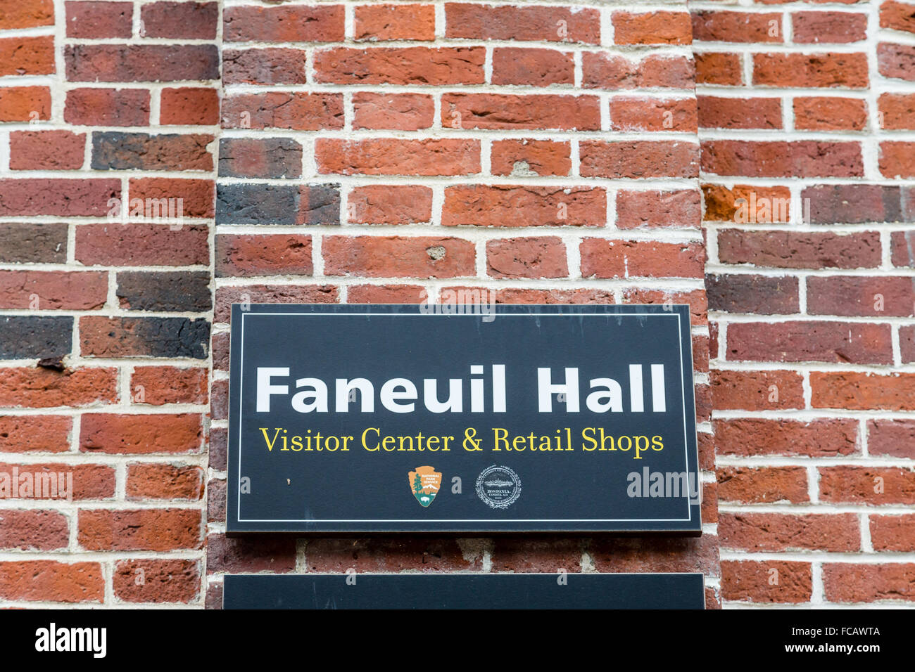 Sign outside Faneuil Hall Stock Photo - Alamy