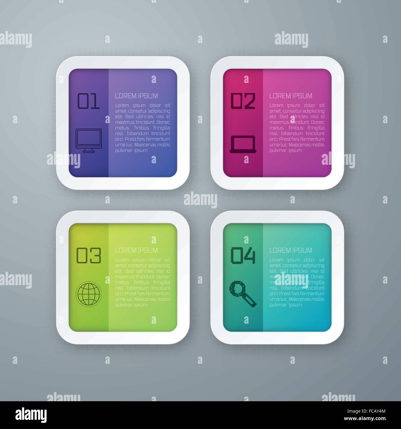 Vector illustration of paper squares infographics Stock Vector Image ...
