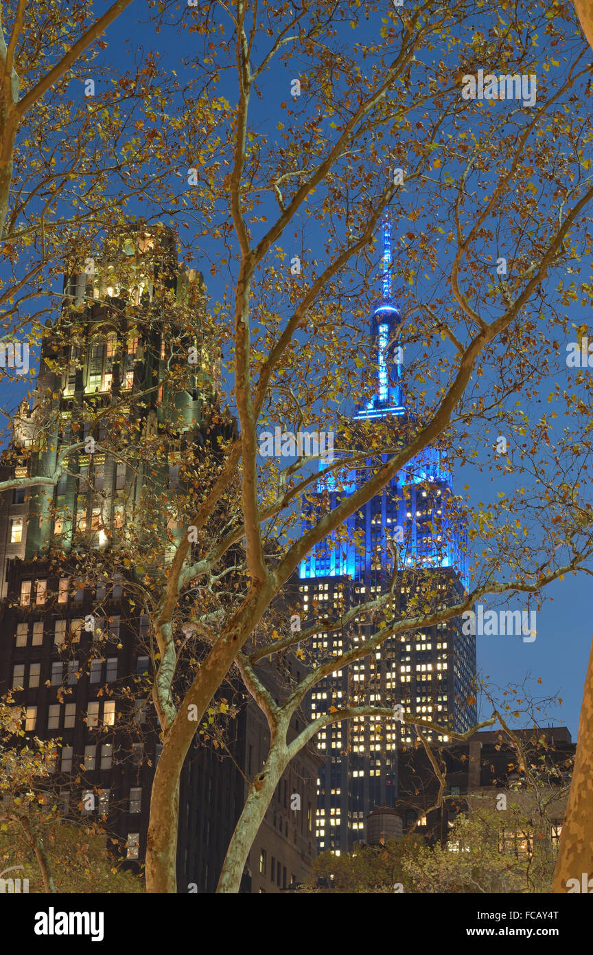 A night view of the Empire State Building Stock Photo - Alamy