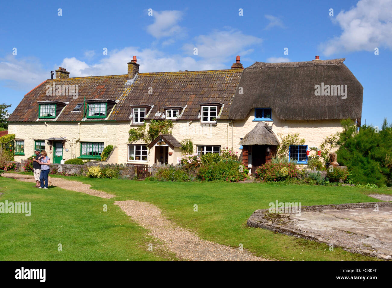 Fishermen's Cottages, Porlock Weir Stock Photo - Alamy