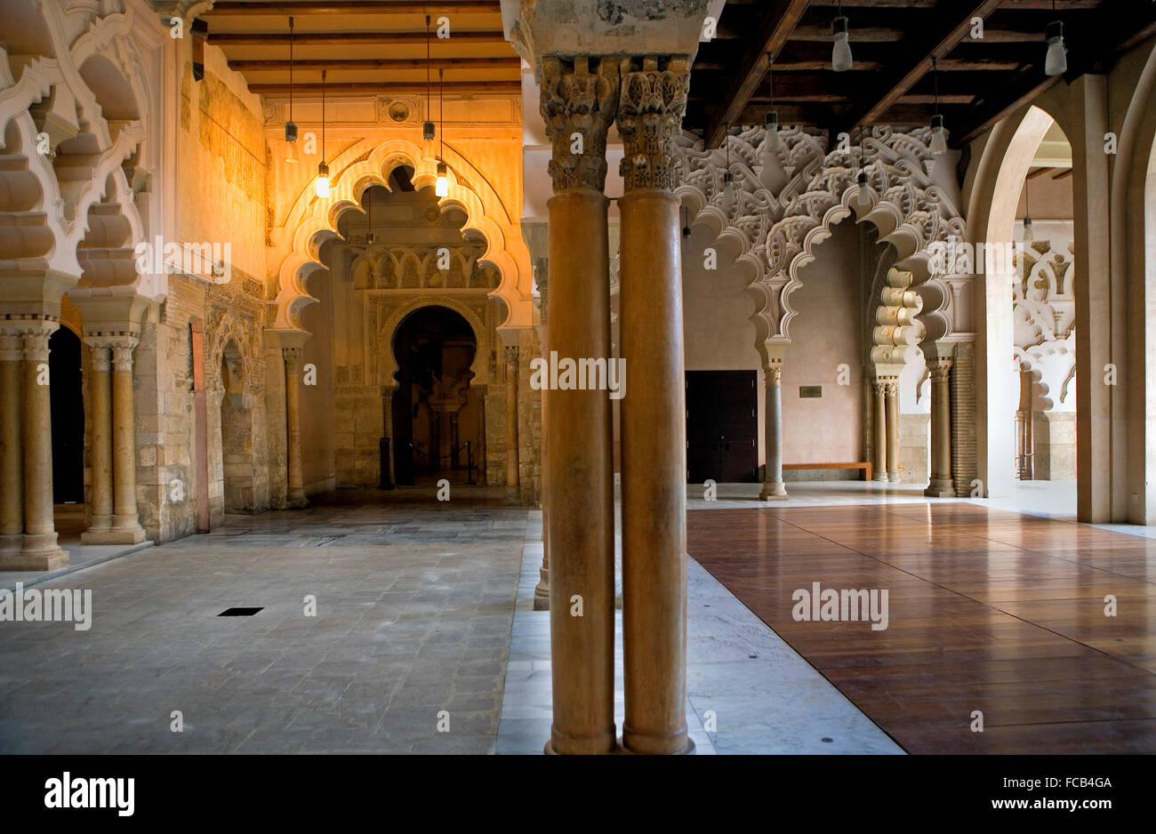 Zaragoza, Aragón, Spain: Courtyard of Santa Isabel. Arches in Pórtico ...