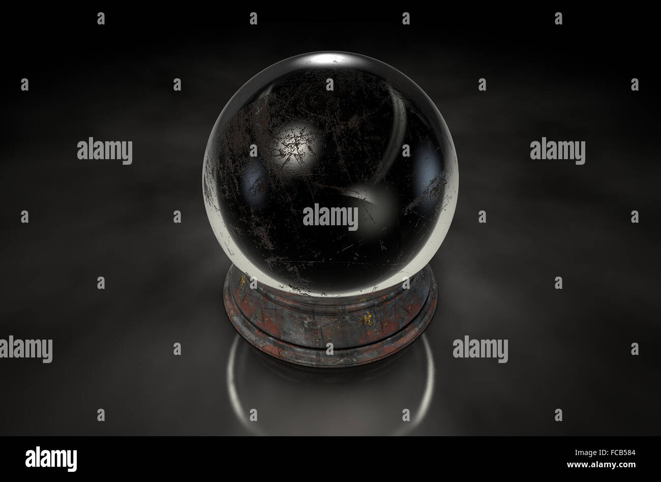 A regular crystal ball on an isolated dark studio background Stock ...