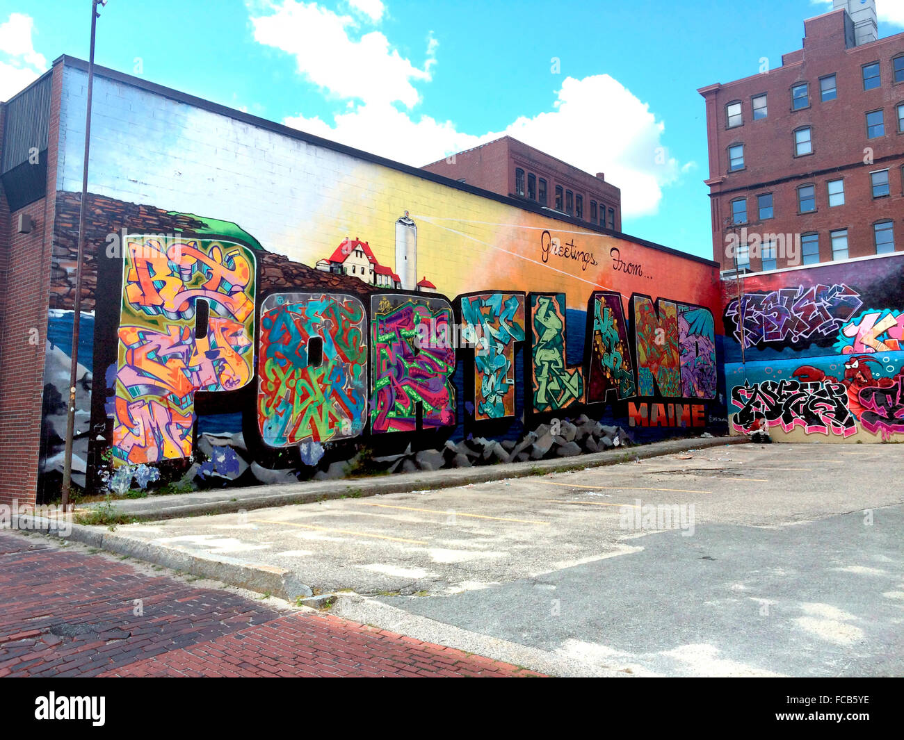 Portland Maine Mural Stock Photo - Alamy