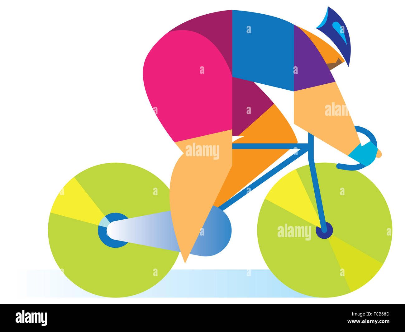 main is cyclist on the road Stock Photo - Alamy