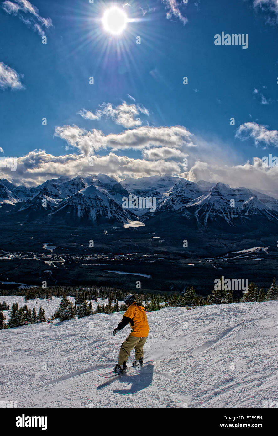 Snow boarding at Lake Louise Ski Resort Stock Photo - Alamy