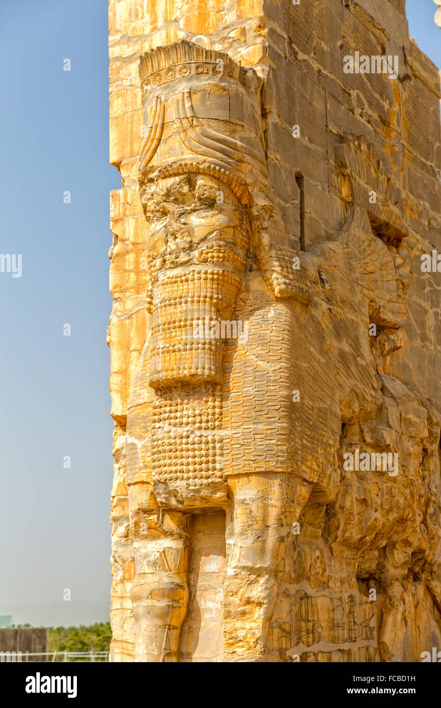 Persepolis Lamassu statues Stock Photo - Alamy