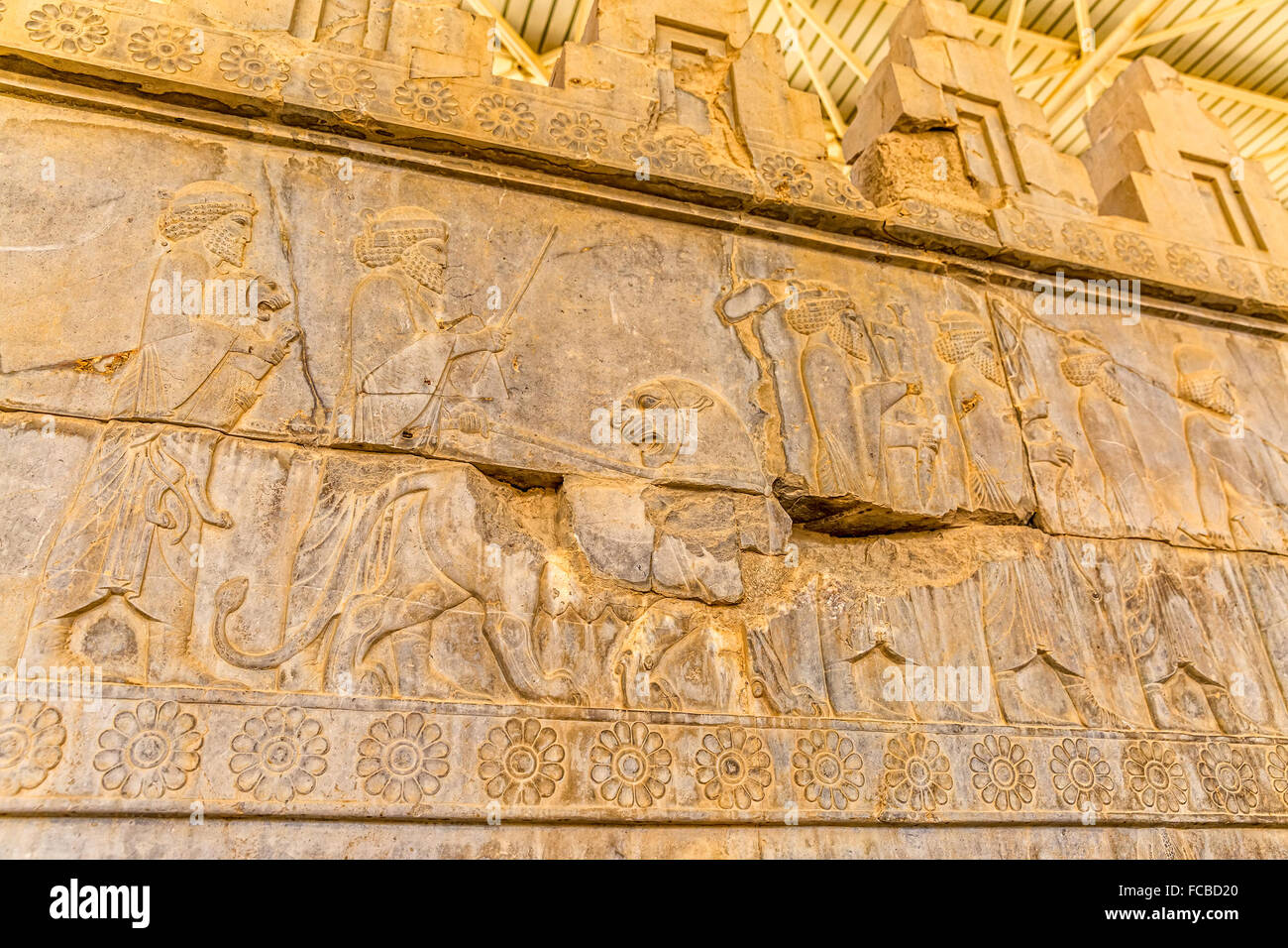 Residents of historical empire with animals in Persepolis Stock Photo ...