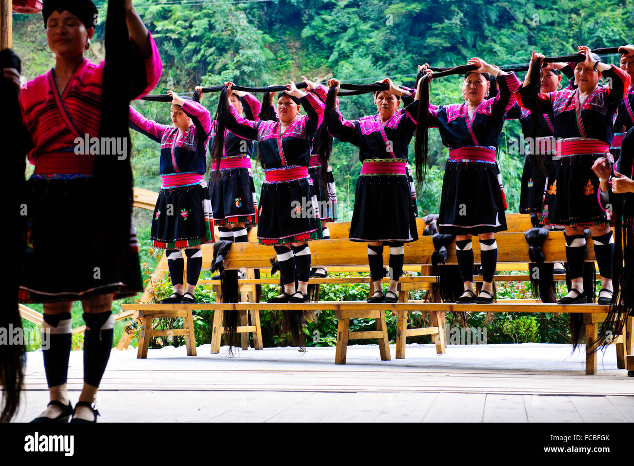 Huangluo Yao Village,Village performance,Surrounding Area Rice Terraces ...