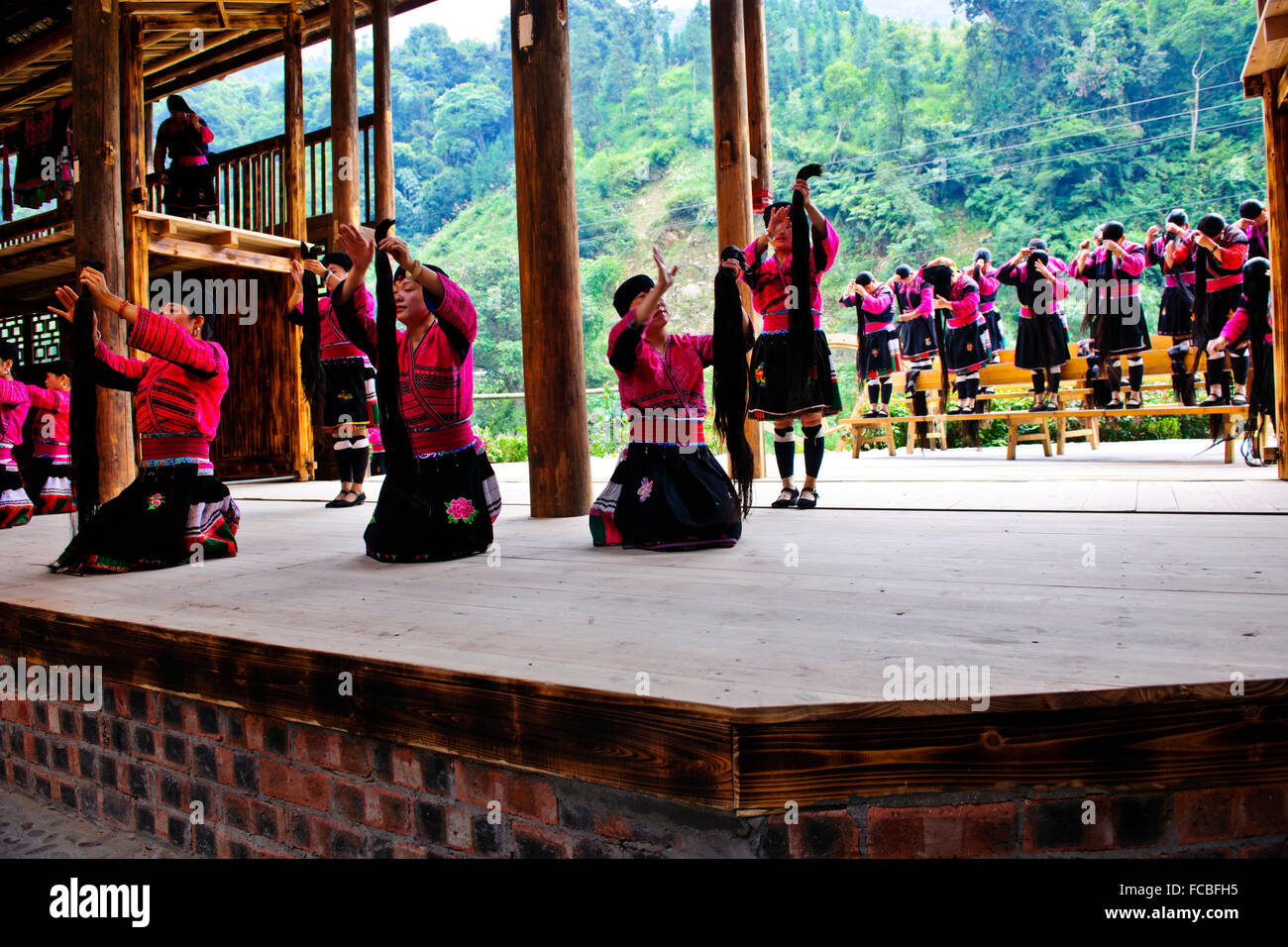 Huangluo Yao Village,Village performance,Surrounding Area Rice Terraces ...