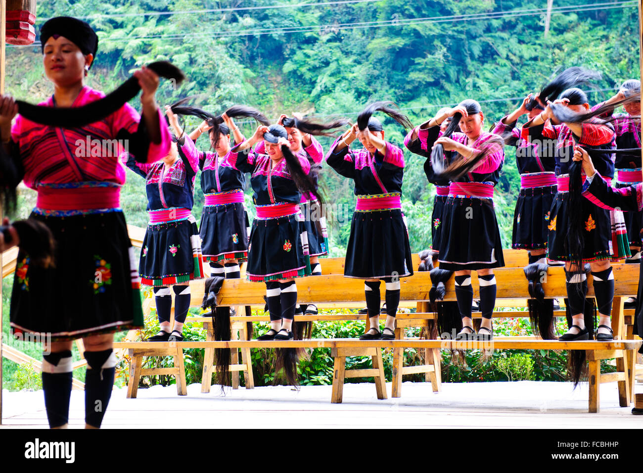 Huangluo Yao Village,Village performance,Surrounding Area Rice Terraces ...