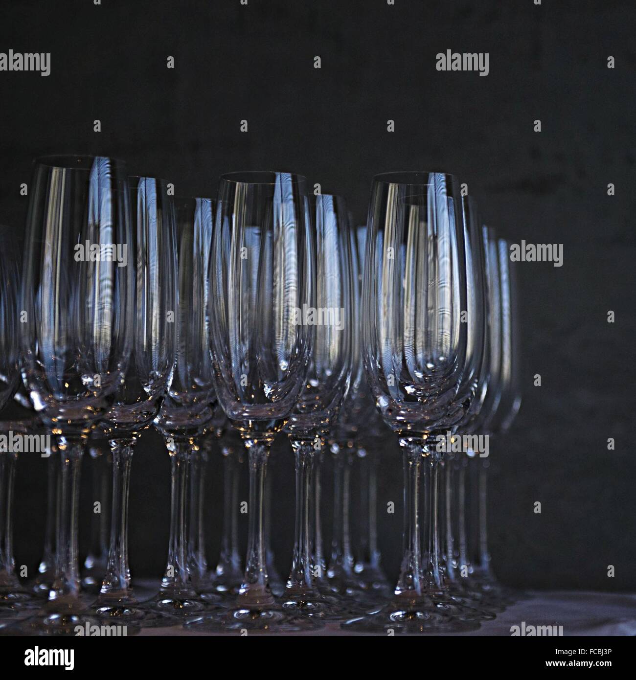 Empty Champagne Flutes Stock Photo - Alamy